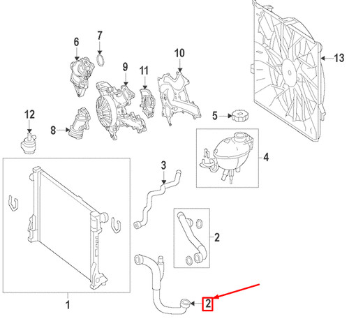 NEW MERCEDES-BENZ C W204 RIGHT RADIATOR HOSE A2045019082 OEM | eBay
