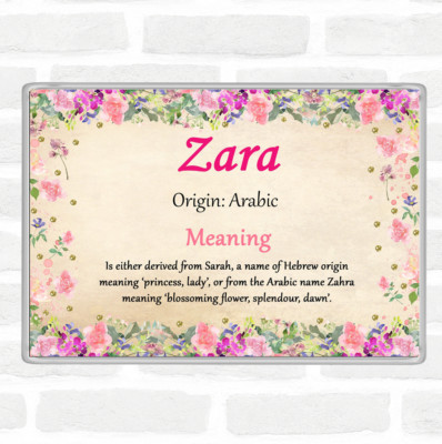 Zara Name Meaning Jumbo Fridge Magnet Floral | eBay UK