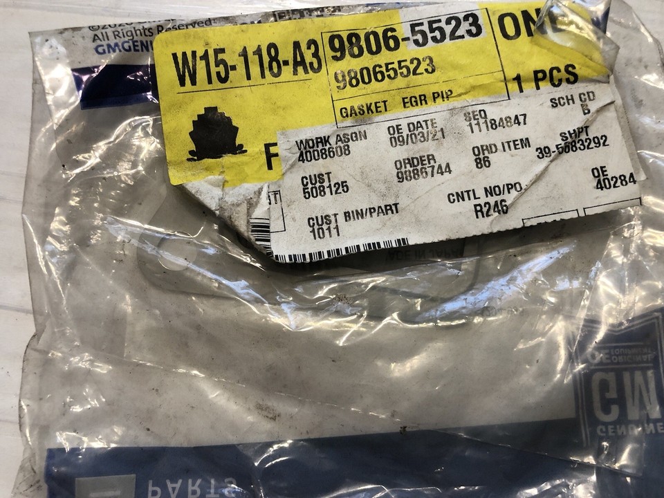 Exhaust Gas Recirculation (EGR) Pipe Gasket - GM 98065523 | eBay