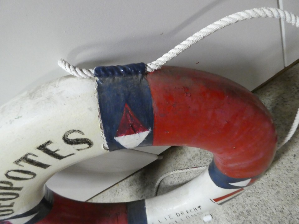 VINTAGE SHIPS BOATS CANVAS LIFE RING PRESERVER BUOY GEOPOTES SLIE ...