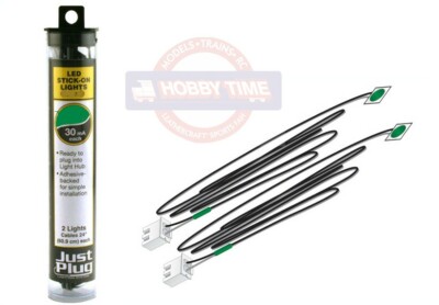 LED Stick-On Lights Just Plug System (2) - Green - Woodland Scenics # ...