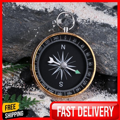 Portable Outdoor Aluminum Camping Compass Keychain for Presents Gift Gold | eBay