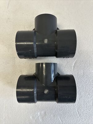 (Lot of 2) ESLON 2" x 2" x 1-1/2" Socket / Slip PVC Tees SCH-80 Gray | eBay