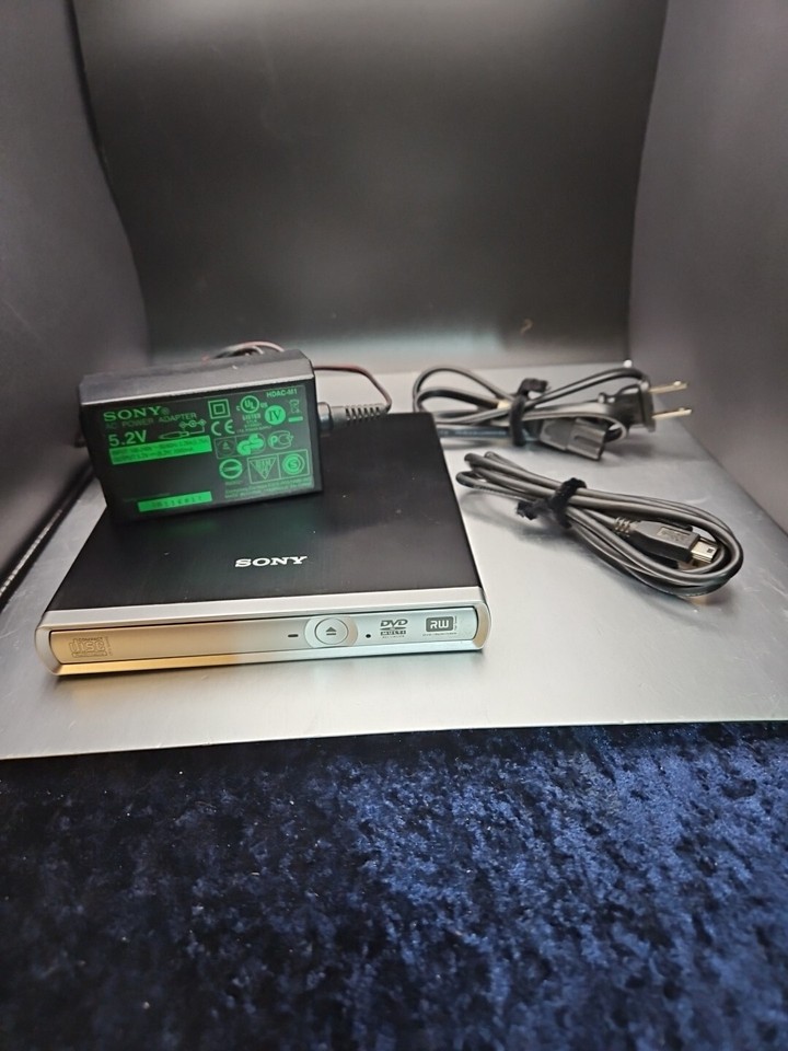 Sony DRX-S70U-W DVD/CD Rewritable Drive RW Slim w/ Power Supply Adapter ...