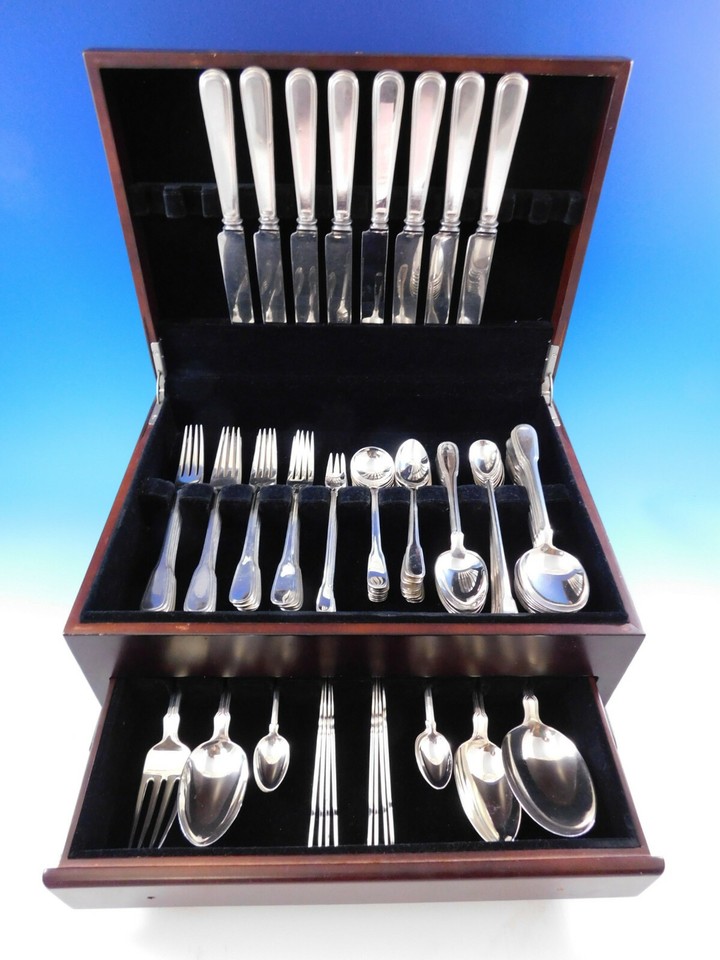 Hamilton by Tiffany and Co Sterling Silver Flatware Set 8 Service 92 ...