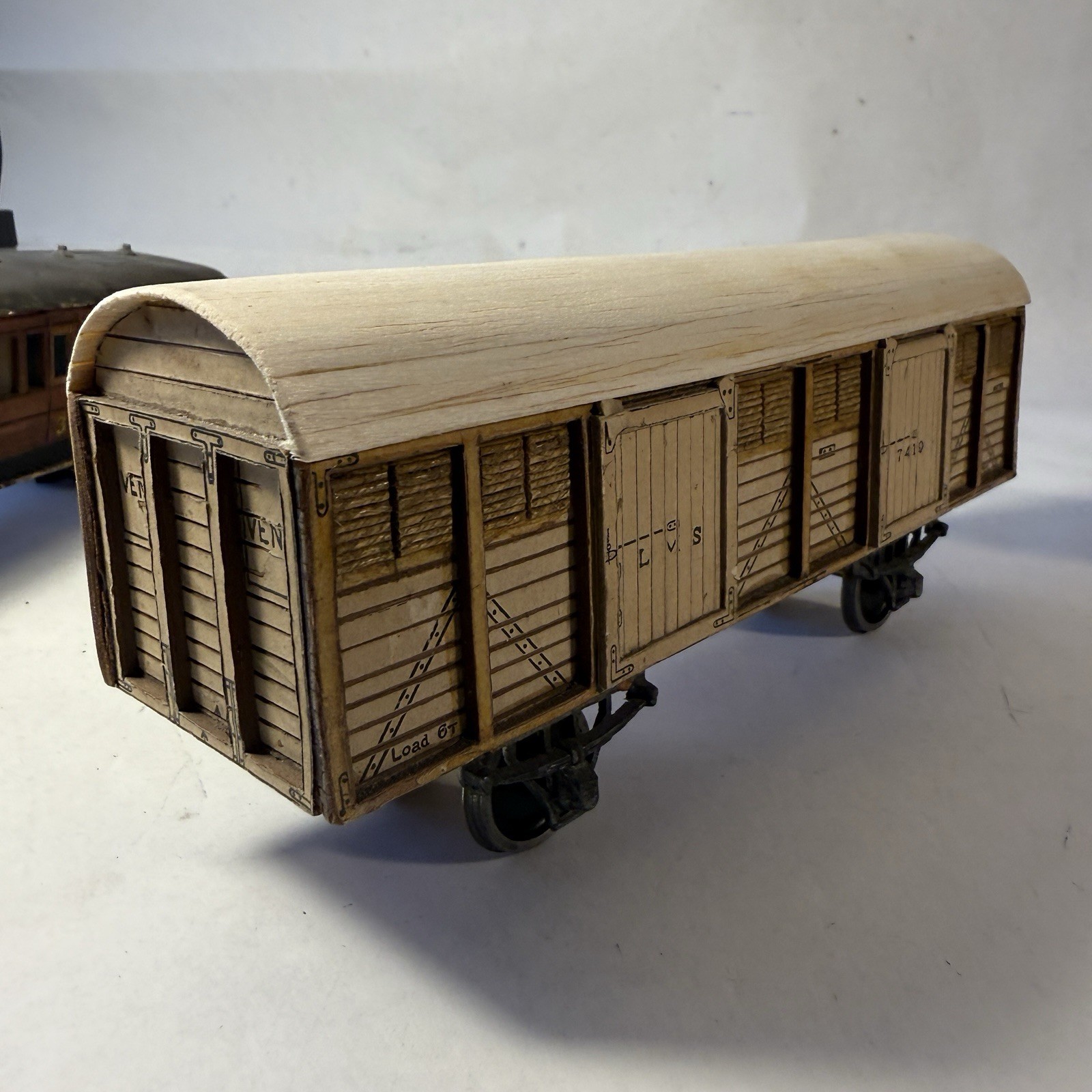 O Gauge Wooden Railway Coaches & Van – Scratch Built – Job Lot of 3 ...