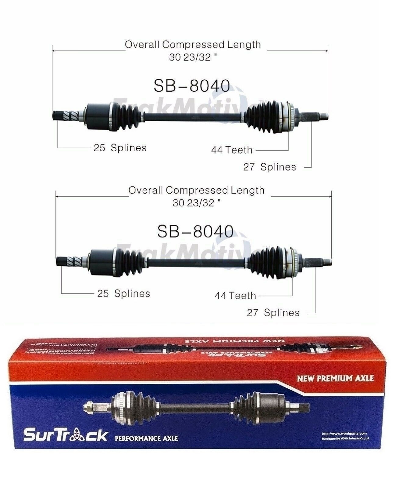 2 Front CV Axle Shafts SurTrack Set for Subaru Impreza Forester AWD ...