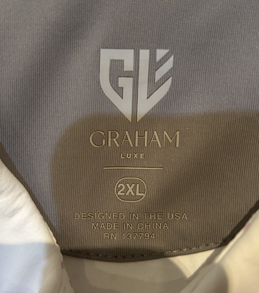 NEW Graham Luxe Polo Shirt Mens XXL Lilac Dot Golf Performance ...