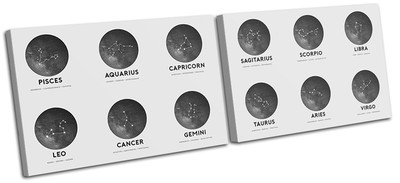 Constellation Modern Mono Starsign MULTI Leinwand Wand Kunst Bild ...