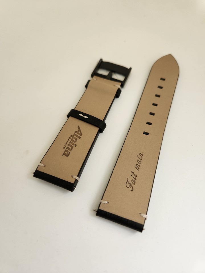 OEM Alpina 22mm Black Leather Strap Band Black Buckle | eBay