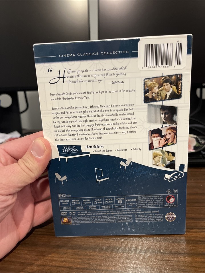 John And Mary~Dustin Hoffman/Mia Farrow~DVD~BRAND NEW,FACTORY SEALED ...