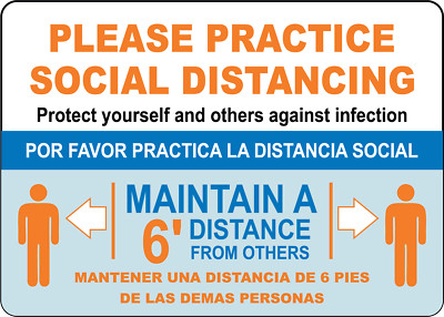 PLEASE PRACTICE SOCIAL DISTANCING PROTECT YOURSELF| Laminated Vinyl ...