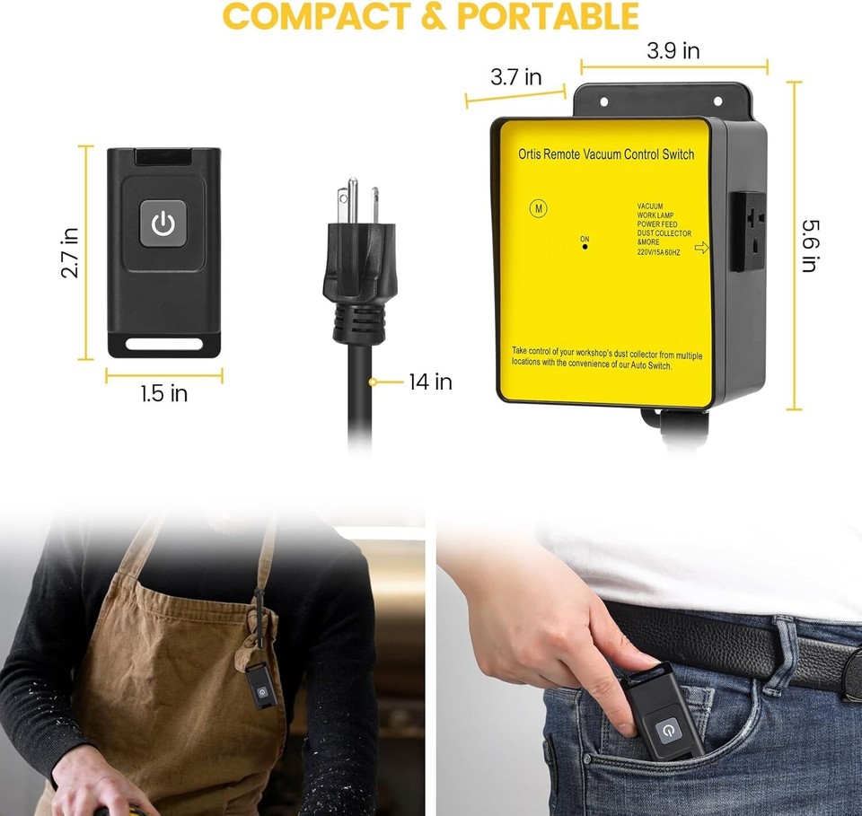 Dust Collector Remote Switch, 220V Wireless Remote Switch for Dust ...