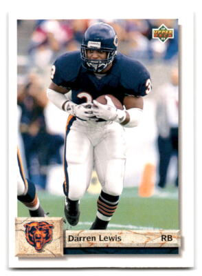 Darren Lewis 1992 Upper Deck FOOTBALL #208 Chicago Bears | eBay