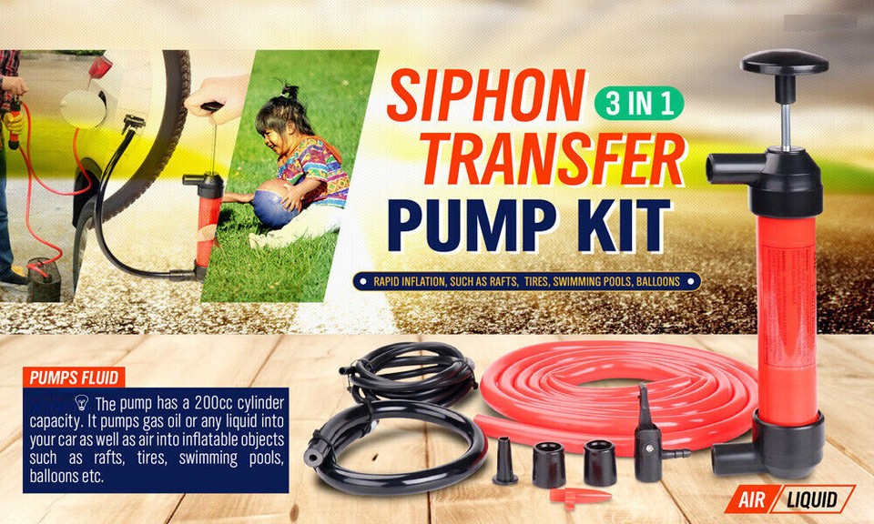 Siphon Fluid Extractor Pump Manual Suction Oil Fuel Transmission ...