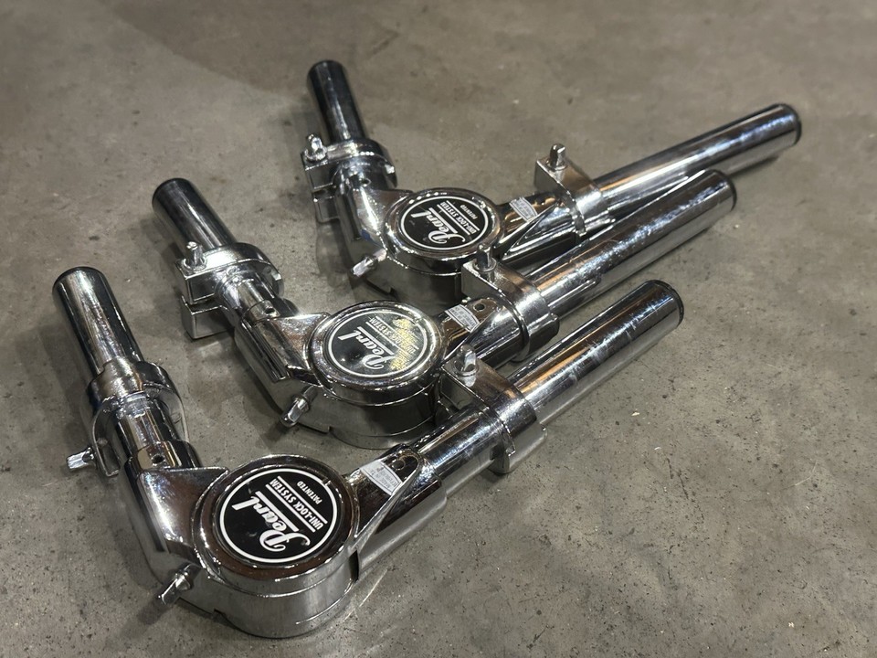 (3) Pearl UNI-LOCK QUITTERS L-Arm Tom Drum Mount Set 7/8" USED SHORT Arms #HL4 | eBay