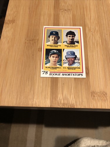 1978 Topps #707!Rookie Shortstops Trammell/Molitor Klutts/Washington Ex ...