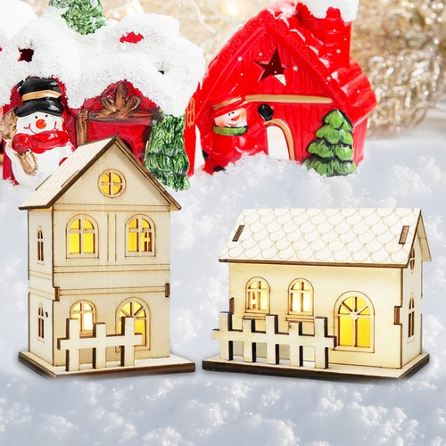 Mini Christmas House Small Decorative Mini Light up Tabletop House ...