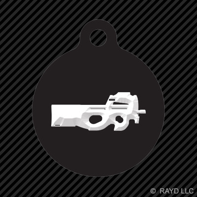 P90 Keychain Round with Tab dog engraved many colors p-90 FN Herstal | eBay