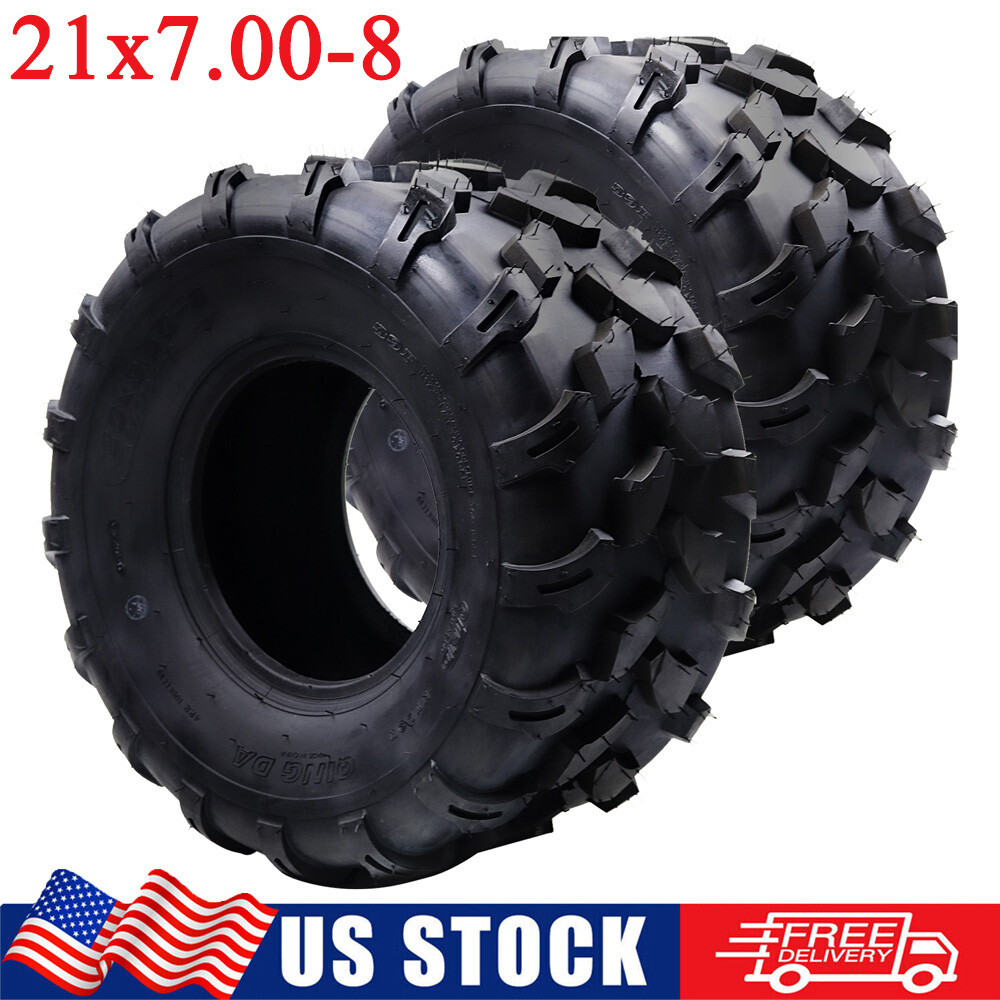 2 Pack 21x7-8 ATV UTV Tires 21x7x8 4PR All Terrain Tubeless Trail Sand ...
