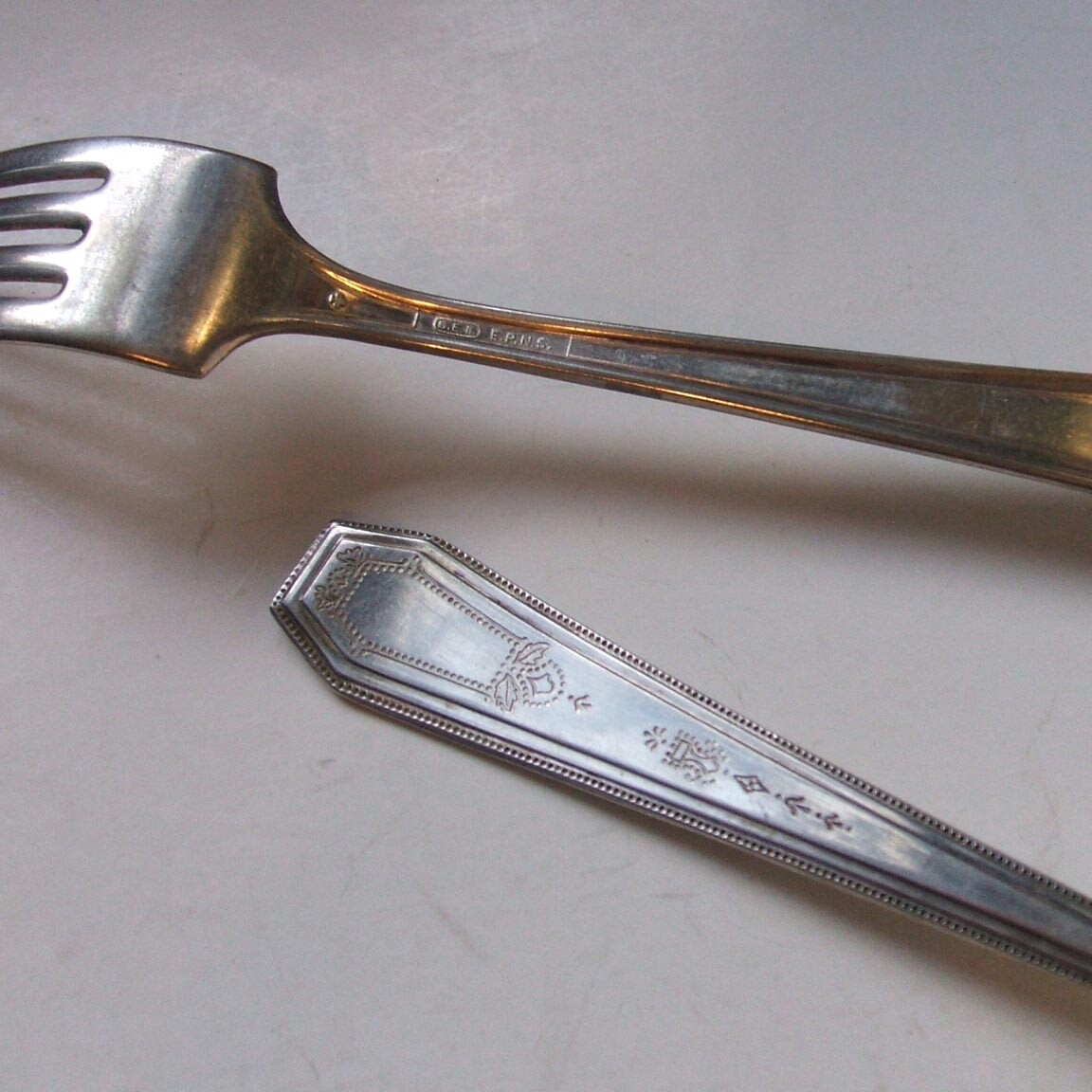 National Silver Co SEB Three Silverplate Flatware 5 Forks and 3 Spoons ...