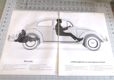 Volkswagen Beetle much legroom 1964 Vintage2- Page Print Ad | eBay