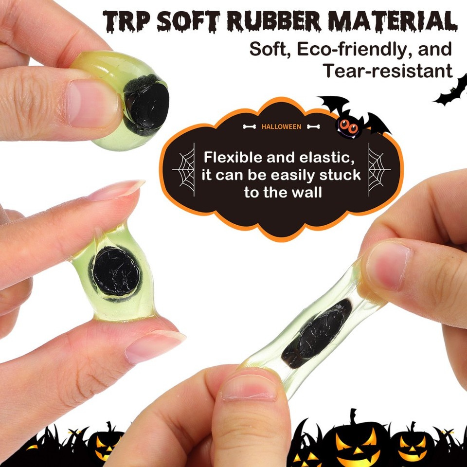 24Pcs Halloween Sticky Eyeballs Eye High Bouncing Balls Halloween Fake ...