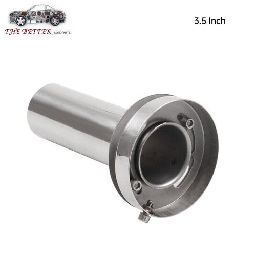 Universal Round 3.5" Stainless Exhaust Muffler Tip Silencer Adjustable ...