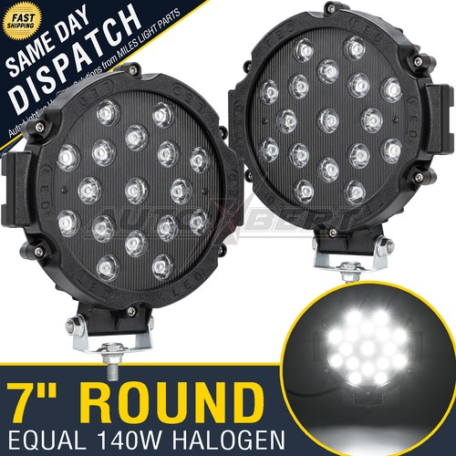 2x 7'' Round LED Work Light Bar Pods Roof Spot Lights Driving Lamp SUV ...
