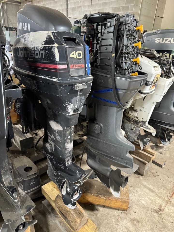 ~1992 Johnson 40 hp Outboard Boat Motor Engine Evinrude 20" Good Shape ...