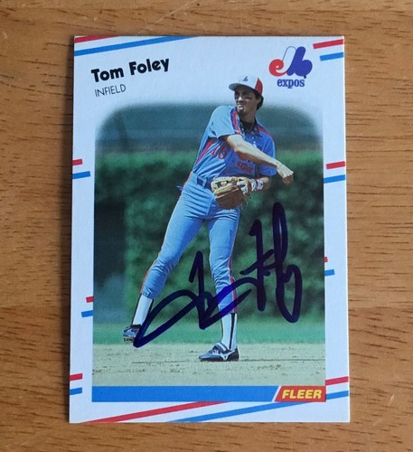 Tom Foley Montreal Expos Signed Autograph 1988 Fleer Baseball Card | eBay