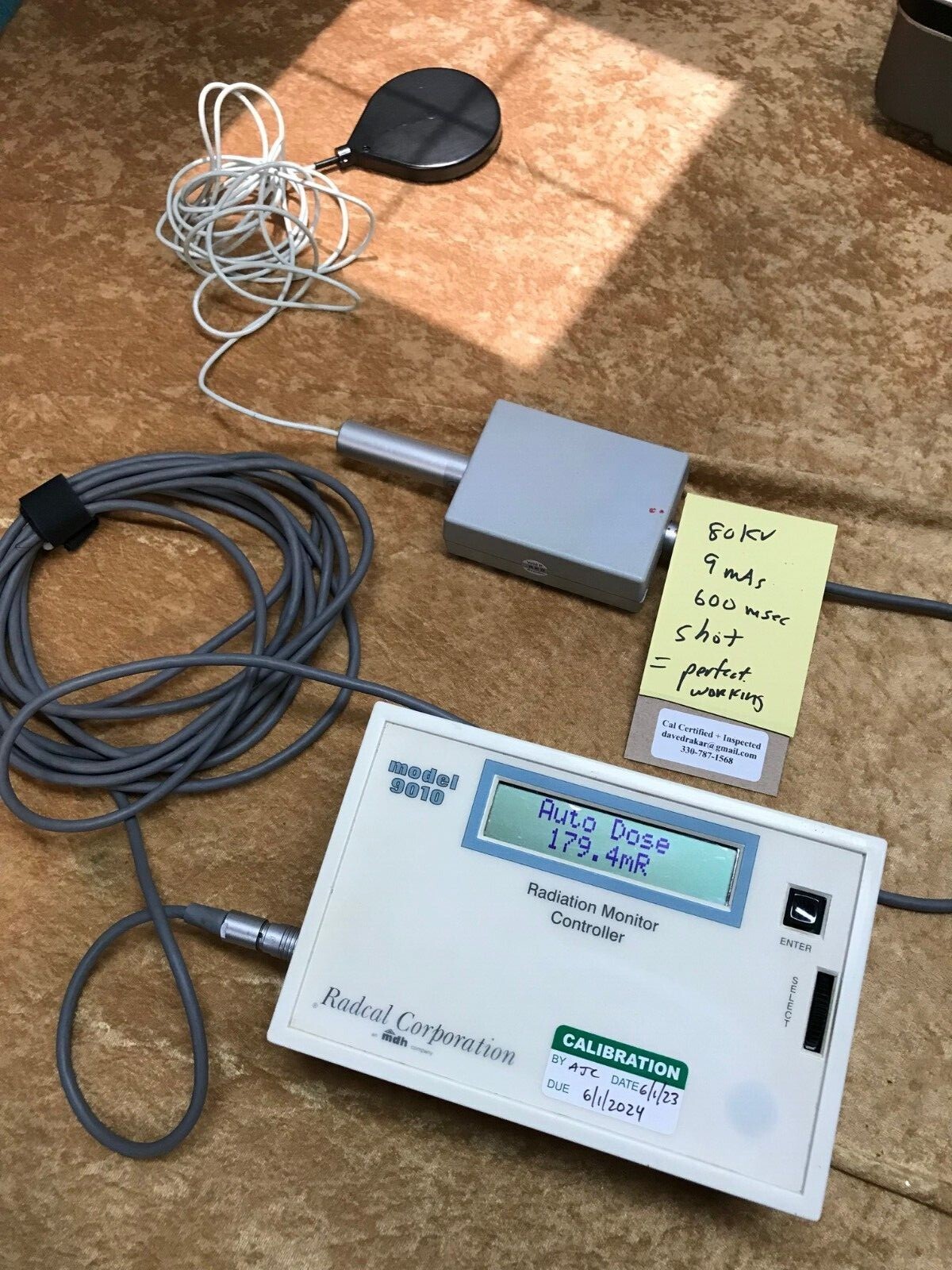 Radcal 9010 Xray Dose test meter Unfors Raysafe Keithley MDH RMI ...
