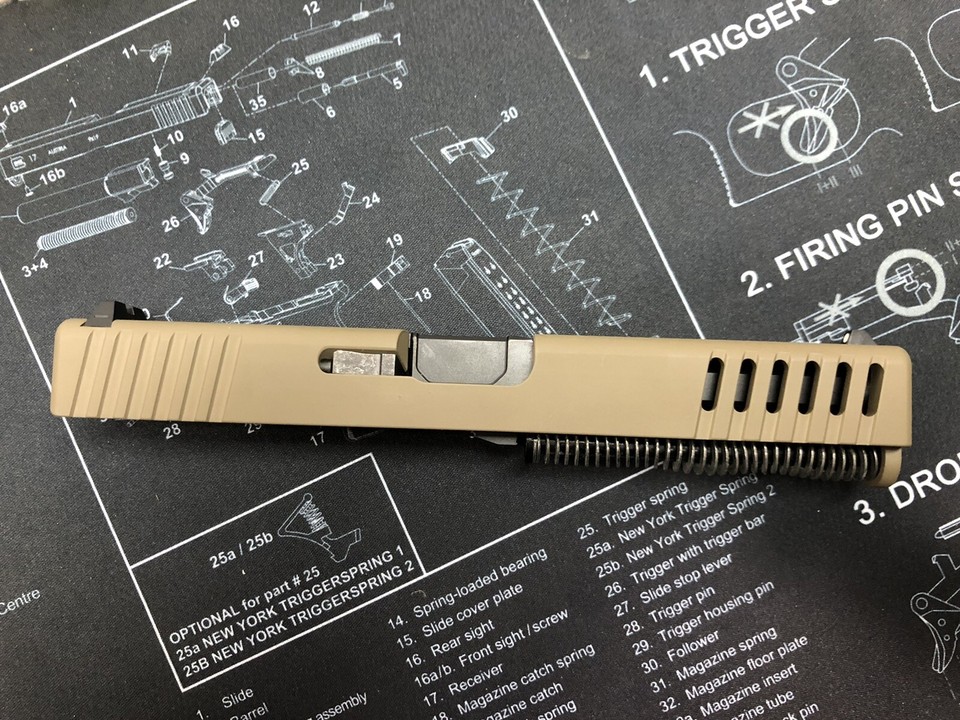 True Precision Custom Glock 17 Gen 3 Slide Assembly 9mm G17 P80 FDE ...