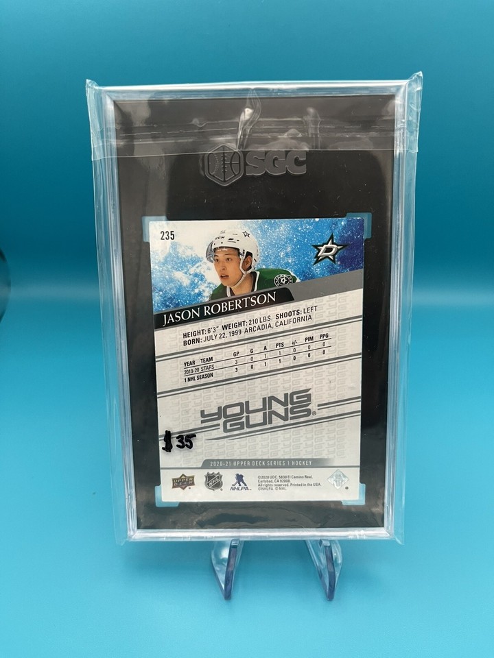 2020-21 Upper Deck Young Guns #235 Jason Robertson SGC 9 Mint DALLAS ...