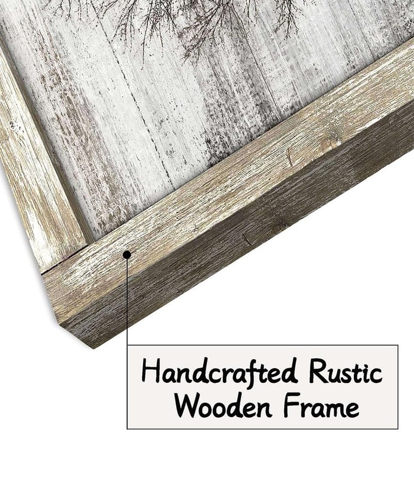 Barn Framed Wall Art Farmhouse: Rustic Farm Wood Picture Decor Large ...