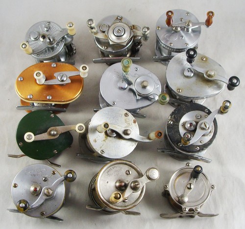 12 Old Vintage Casting Reels - PFLUEGER - SHAKESPEARE - MEISSELBACH ...