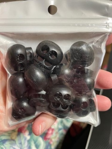 12pcs Cord Lock Double Hole Round Ball Plastic Spring Cord Locks End ...