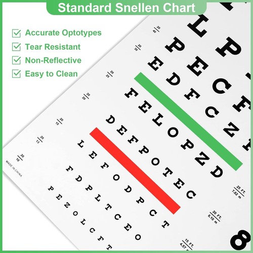Snellen Eye Chart, Charts for Exams 20 Feet 22×11 Inches, Low Vision ...