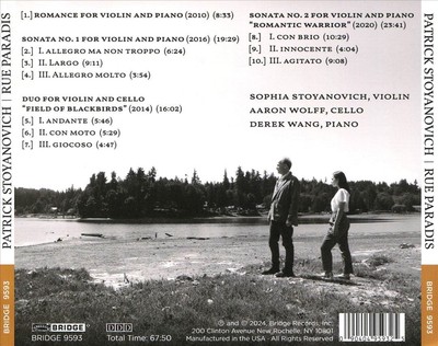 SOPHIA STOYANOVICH / AARON WOLFF / DEREK WANG RUE PARADIS: CHAMBER ...