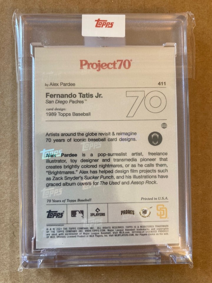 Fernando Tatis Jr 2021 Topps Project 70 Card- #411 Alex Pardee San ...