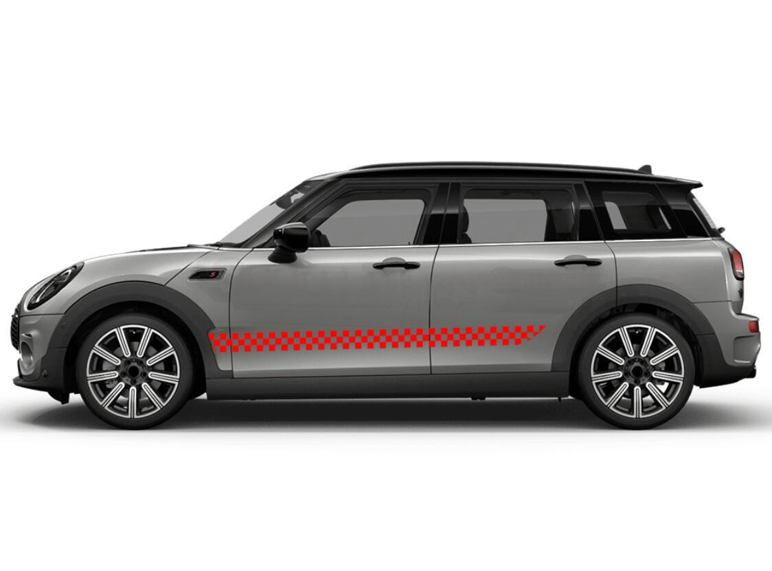 Car Hood Sticker Checkered Stripe Side Decal Kit For Mini Clubman ...