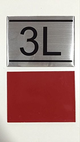 APARTMENT NUMBER SIGN -3L -BRUSHED ALUMINUM (2.25X3, Aluminium)-REF24 ...