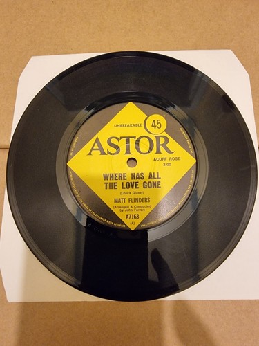 Matt Flinders. Where Has All the Love Gone. 7 Inch Single. Record Vinyl ...