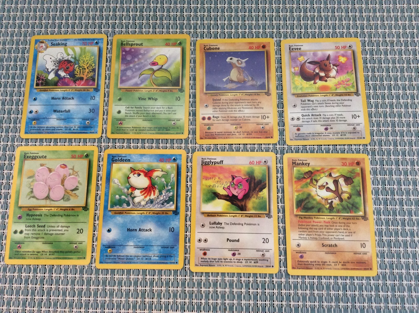 LOT of 15 JUNGLE Pokemon cards #46,#49 thru #59,#61 thru #63 no dups no ...