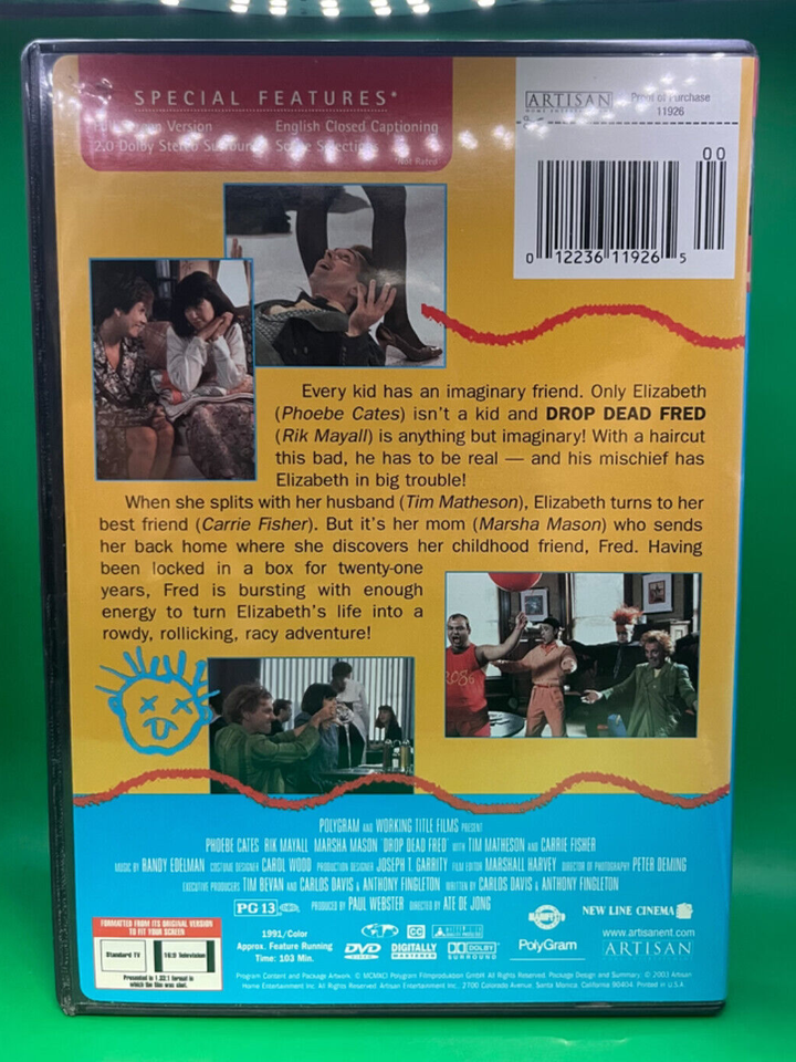 Drop Dead Fred DVD Phoebe Cates, Rik Mayall 1991 Region 1 OOP ...