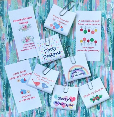 Personalised craft labels. Loop Labels. Sew in fabric clothing labels ...