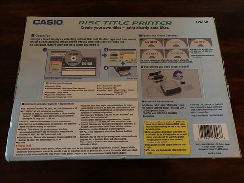 Casio CW-50 CD/DVD Thermal Printer for sale online | eBay