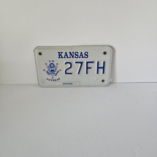 Kansas US VETERAN Marine Motorcycle License Plate Expired | eBay