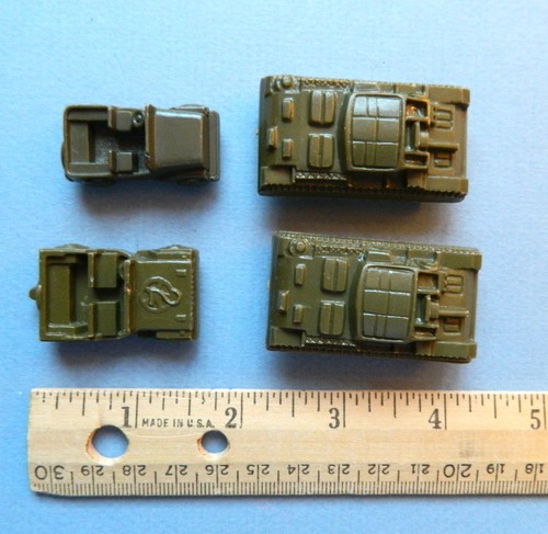 4 vintage original Lido Mohawk 60mm hard plastic mini WWII US Army ...