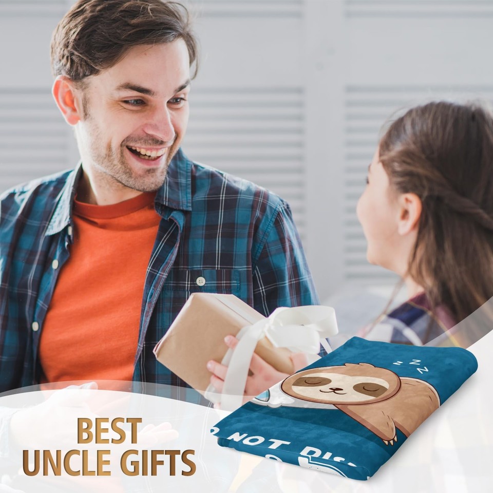 Funny Uncle Gifts for Christmas, Uncle is Charging Sloth Blanket, Uncle ...